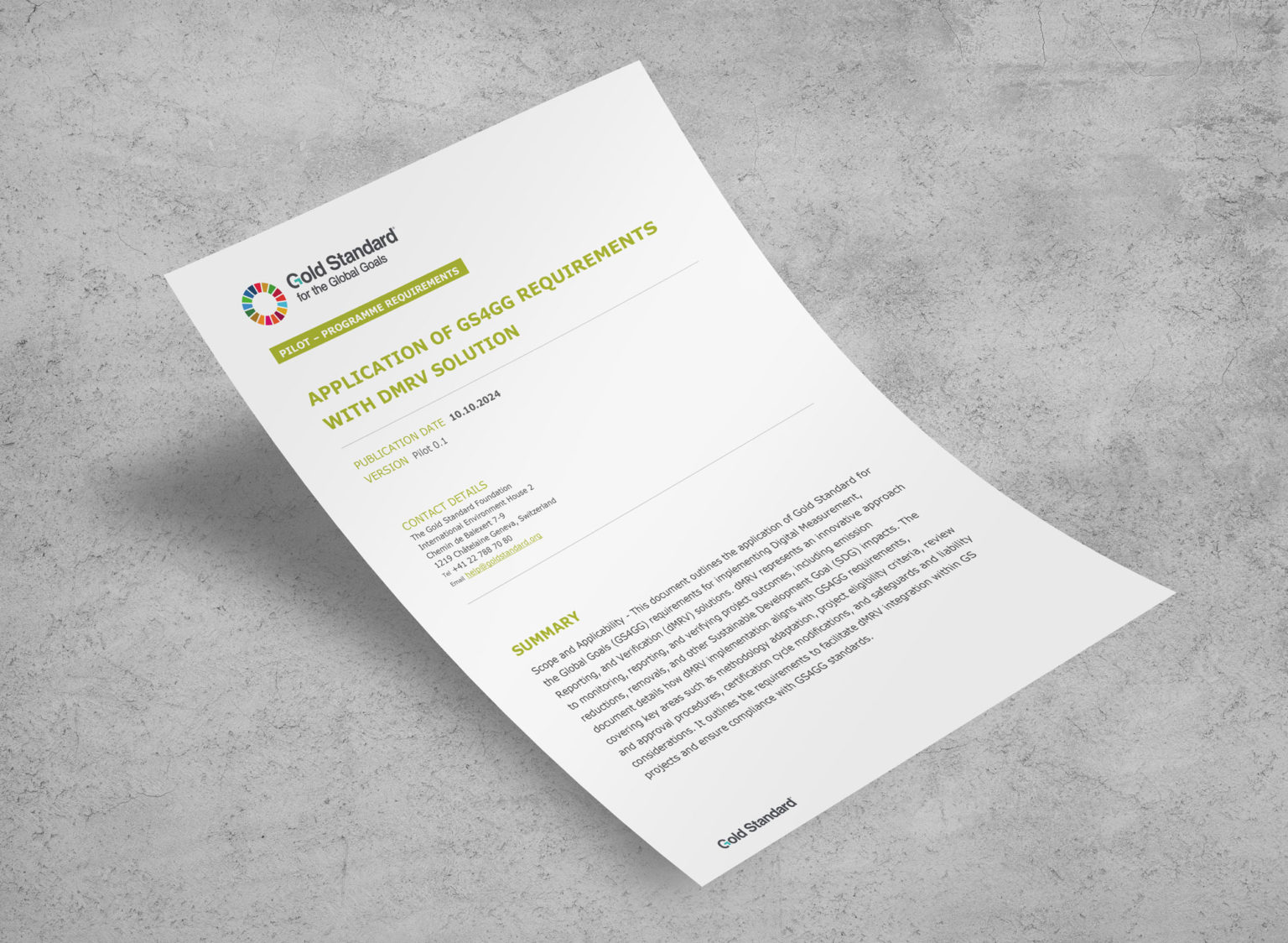 Digital Measurement Reporting Verification Pilot Programme – Gold ...